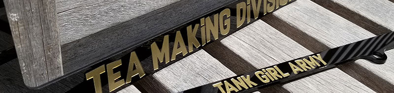 Tank Girl Army Tea Making Division & Two Girls One Tank License Plate ...